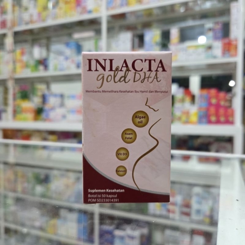Jual Inlacta Gold DHA Suplemen ibu hamil 1 botol (isi 50 butir ...