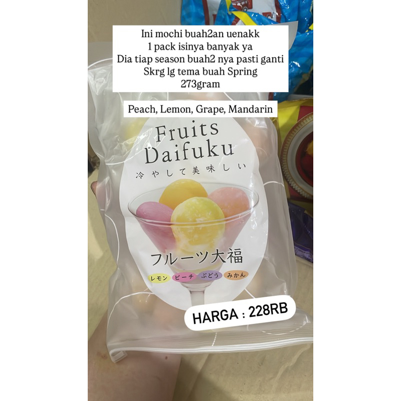 Jual Mochi Fruit Japan Daifuku Mix Peach Lemon Grape Mandarin Jepang ...