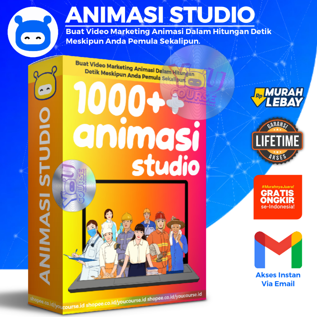 Jual Animasi Studio Video Template Desain 1000 Grafis Buat Video