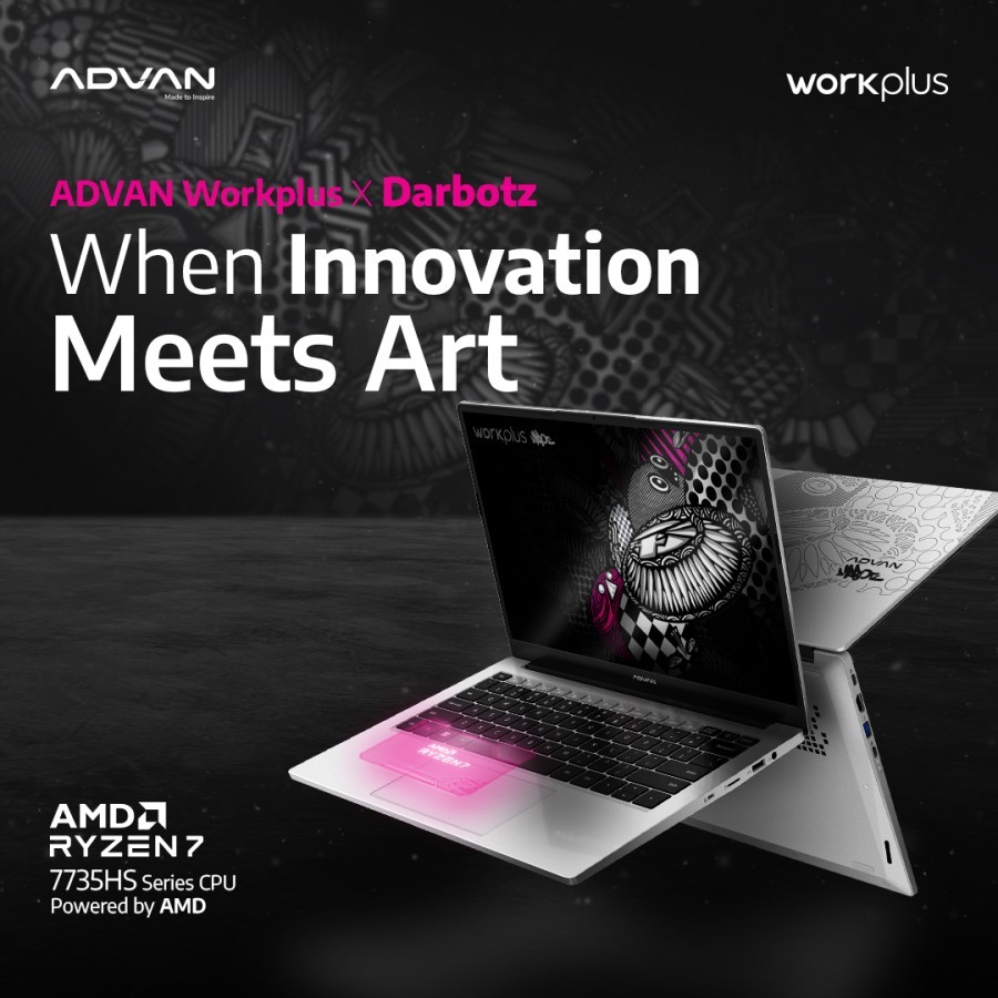 Jual Laptop ADVAN x Darbotz Workplus POLOS AMD Ryzen 7 R7 7735HS ram ...