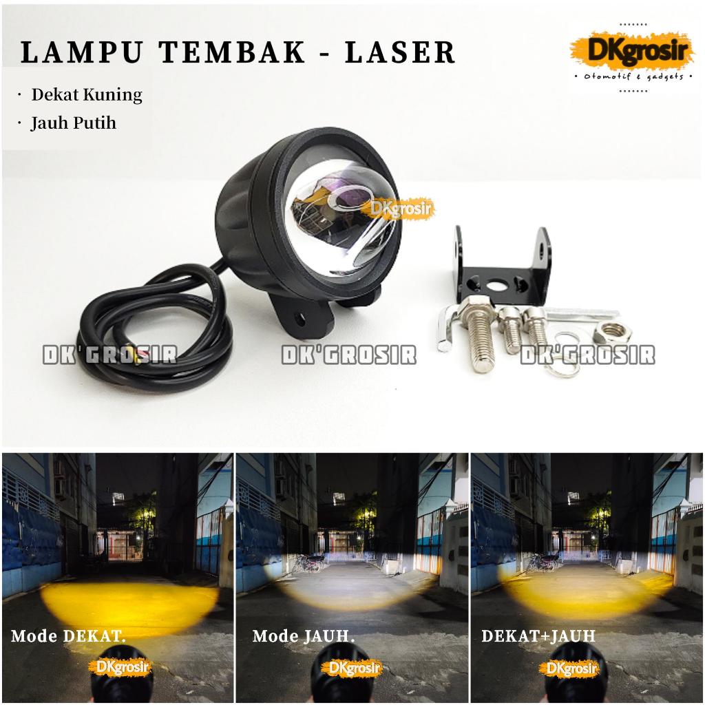Jual IBRIGHT - Lampu Tembak LED Laser Cut Off plus devil RGB jauh dekat putih kuning waterproof ...