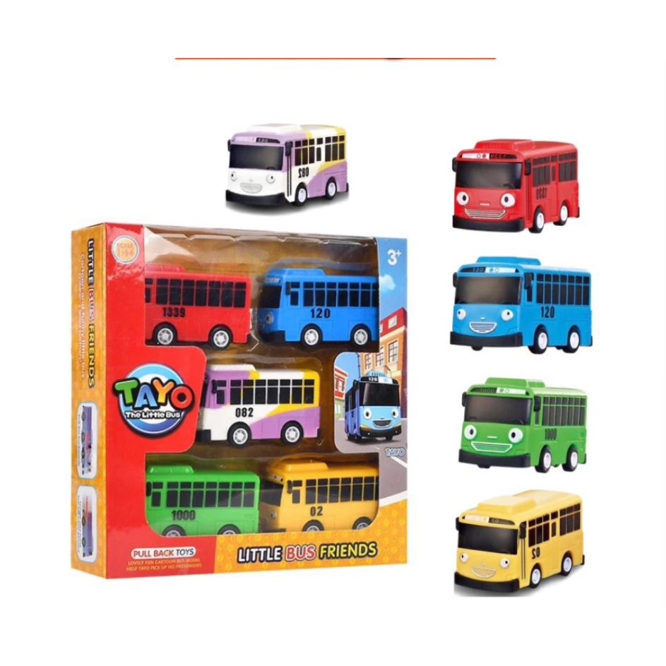 Jual Mainan Anak Bus Tayo The Little Bus Friends Pullback Tayo Set isi ...