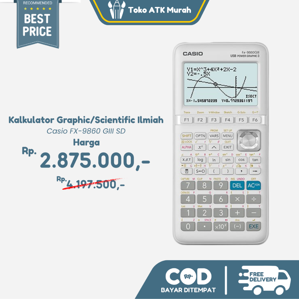 Jual CASIO Graphic Calculator FX-9860 GIII – Kalkulator Grafik Canggih ...