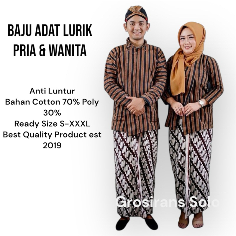 Jual Baju Lurik Adat Jawa Lurik Atasan Pria dan Kebaya Lurik Wanita | Shopee Indonesia