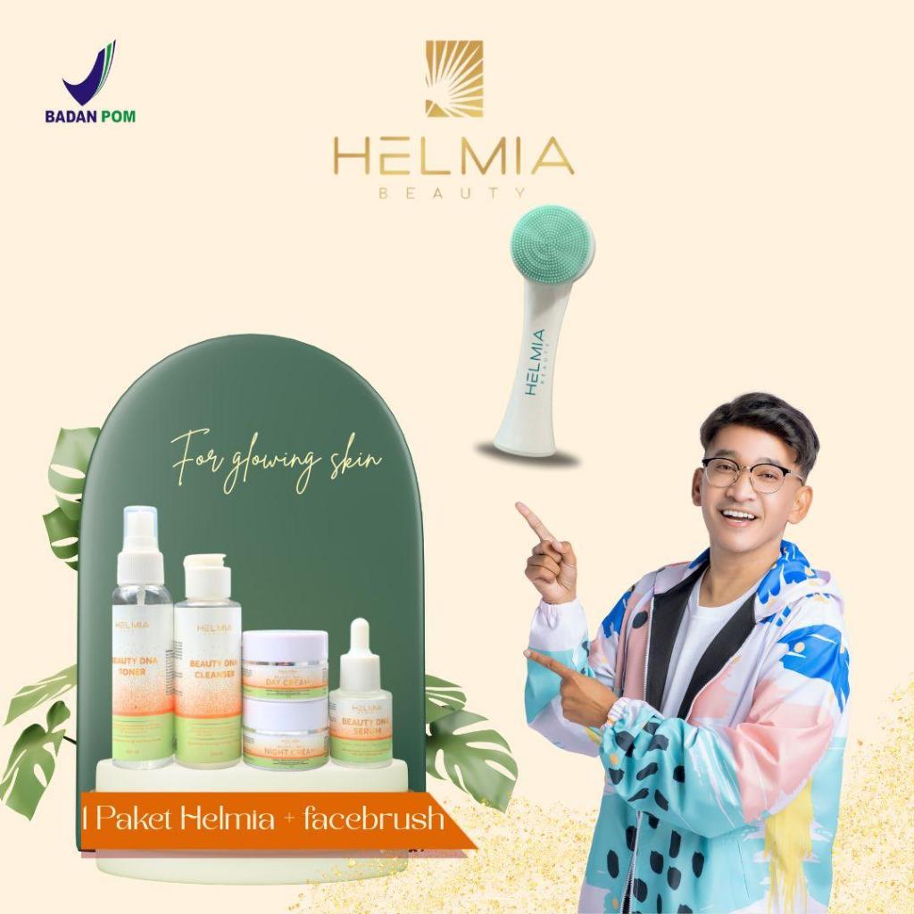 Jual Helmia Beauty Glowing Skin By Ruben Onsu Free Face Brush | Shopee ...
