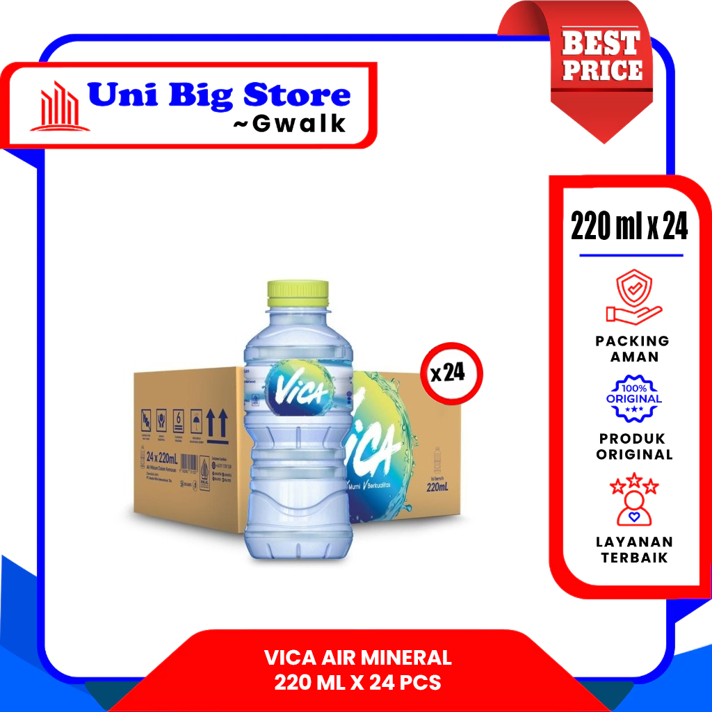 Jual VICA AIR MINERAL DUS - (220 ml x 24 pcs) | Shopee Indonesia