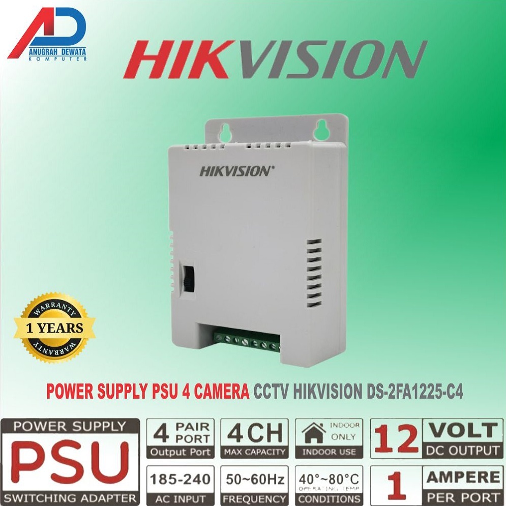 Jual POWER SUPLY CCTV HIKVISION 4 CHANNEL DS-2FA1225-C4 | Shopee Indonesia