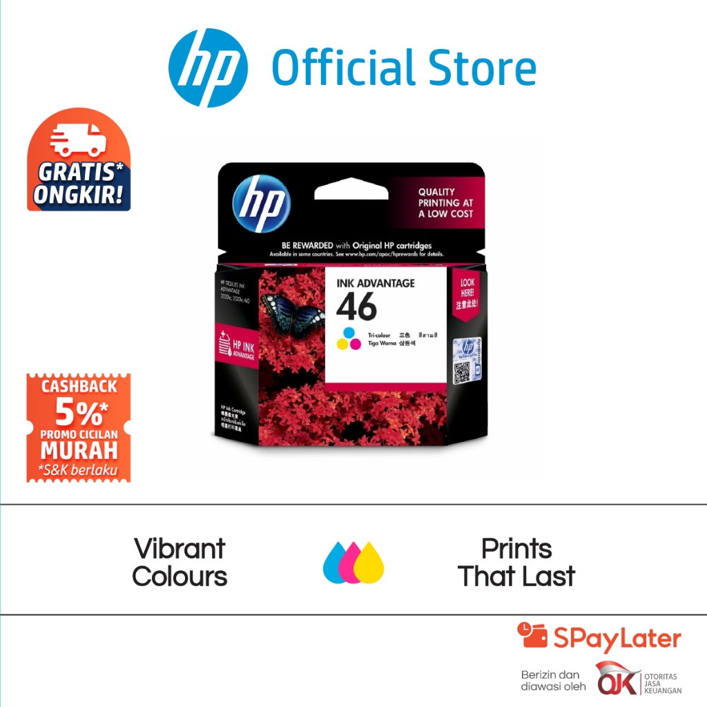 Jual Tinta HP 46 Tri-color Original Ink Advantage Cartridge Warna ...