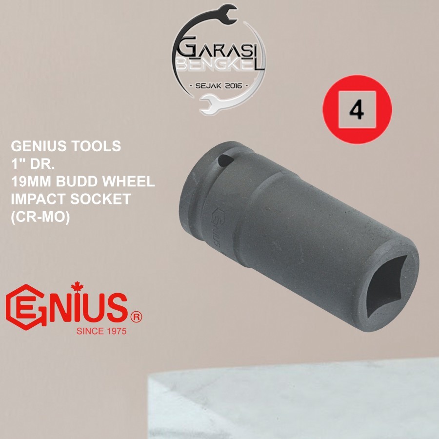 Jual Genius Tools 1" dr. Deep Budd Wheel Impact Socket 19mm Kunci Roda ...