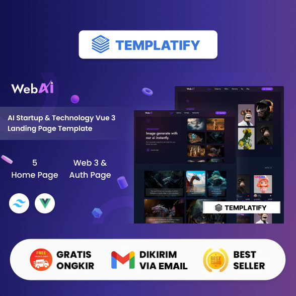 Jual WebAi - AI Startup & Technology Vue 3 Landing Page Template Other Startup Website | Shopee ...