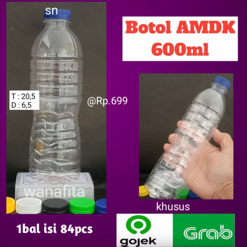 Jual Botol Plastik 600ml, Botol Aqua 600ml, Botol AMDK 600ml | Shopee ...