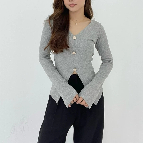 Jual Jade Top - Atasan Wanita Longsleeve Lengan Panjang Bahan Knit Tebal Casual Top | Shopee ...