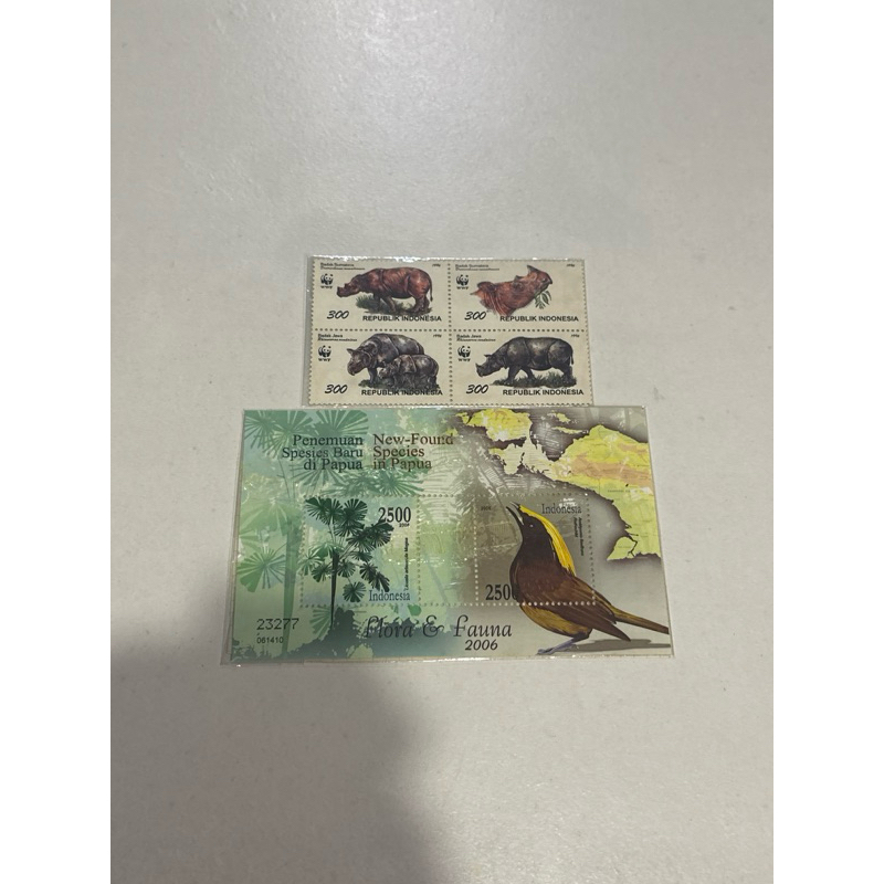 Jual Perangko Penemuan Spesies Baru di Papua WWF Badak Sumatera Badak ...
