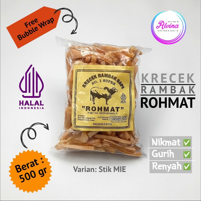 Jual Krecek Rambak Sapi Mentah ROHMAT Varian STIK KECIL ( MIE ) Siap ...