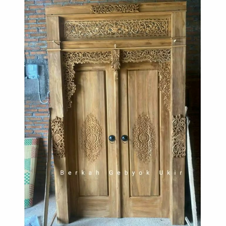 Jual pintu gebyok minimalis /pintu rumah minimalis modern ful kayu jati ...