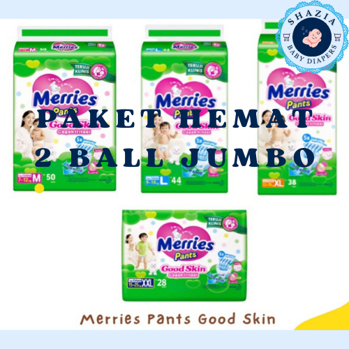 Jual MERRIES M48/L42/XL38/XXL28 JUMBO GOOD SKIN PANTS PREMIUM 2 BALL ...