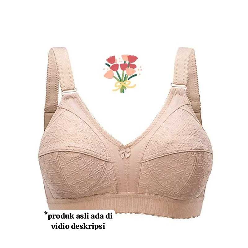 Jual bra brukat jumbo tanpa kawat dan busa bh untuk wanita payudara ...