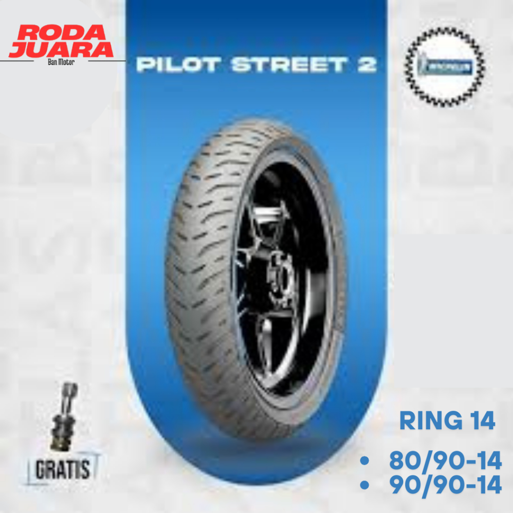 Jual BAN MICHELIN RING 14 80/90 90/90 PILOT STREET 2 SATUAN/SEPASANG ...