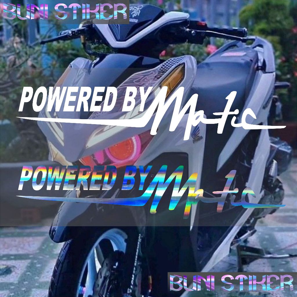 Jual Stiker Cutting Motor Tulisan POWERED BY MATIC Terbaru Keren ...