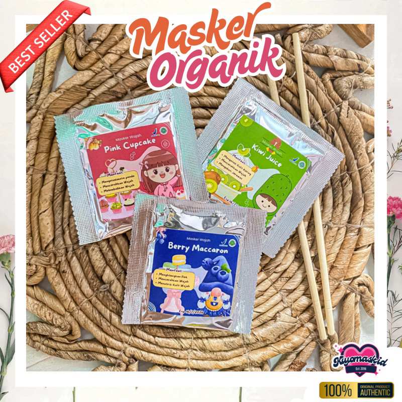 Jual (10pcs) Masker Organik BPOM/Masker Wajah Anak Terlaris/Masker ...