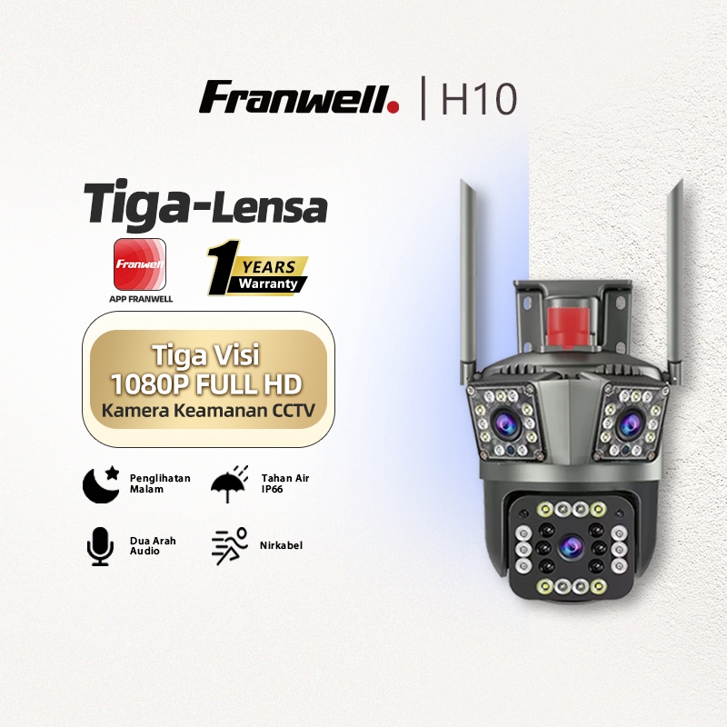Jual Franwell H10 CCTV 3 Lensa WiFi Outdoor | Pantau 3 Arah | Malam ...