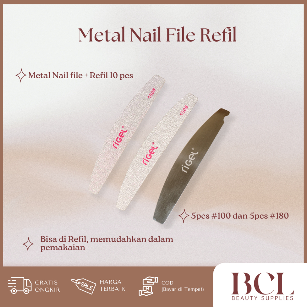 Jual RIGEL - Set Metal Nail File Stainless 100|180 | Kikir Kuku Tangan ...