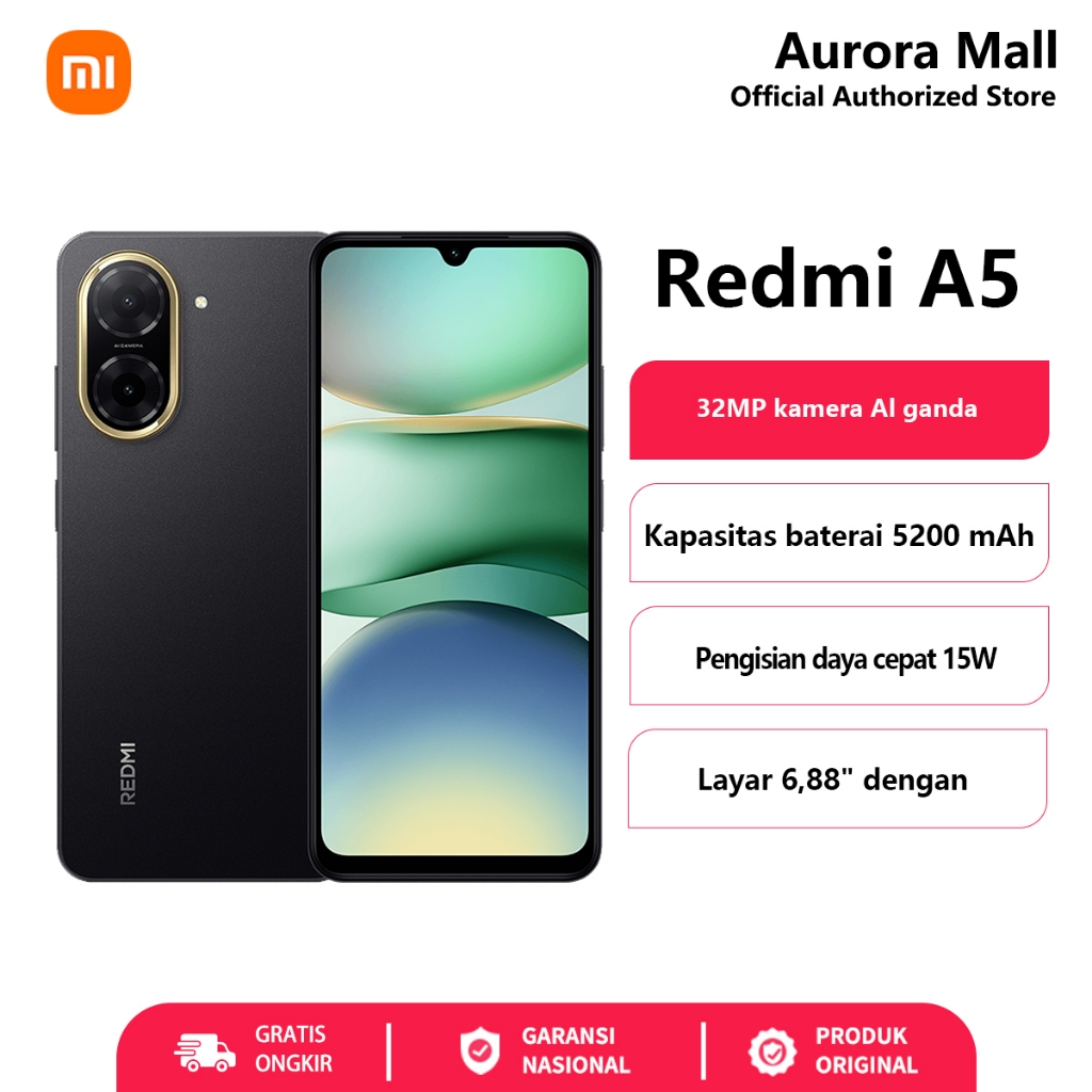 Jual Redmi A5 4+128GB 4+4GB Extended RAM 5200mAh Baterai Prosesor ...