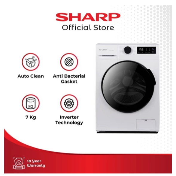 Jual SHARP ES-FL1270MWX Sharp Front Loading 7kg | Shopee Indonesia