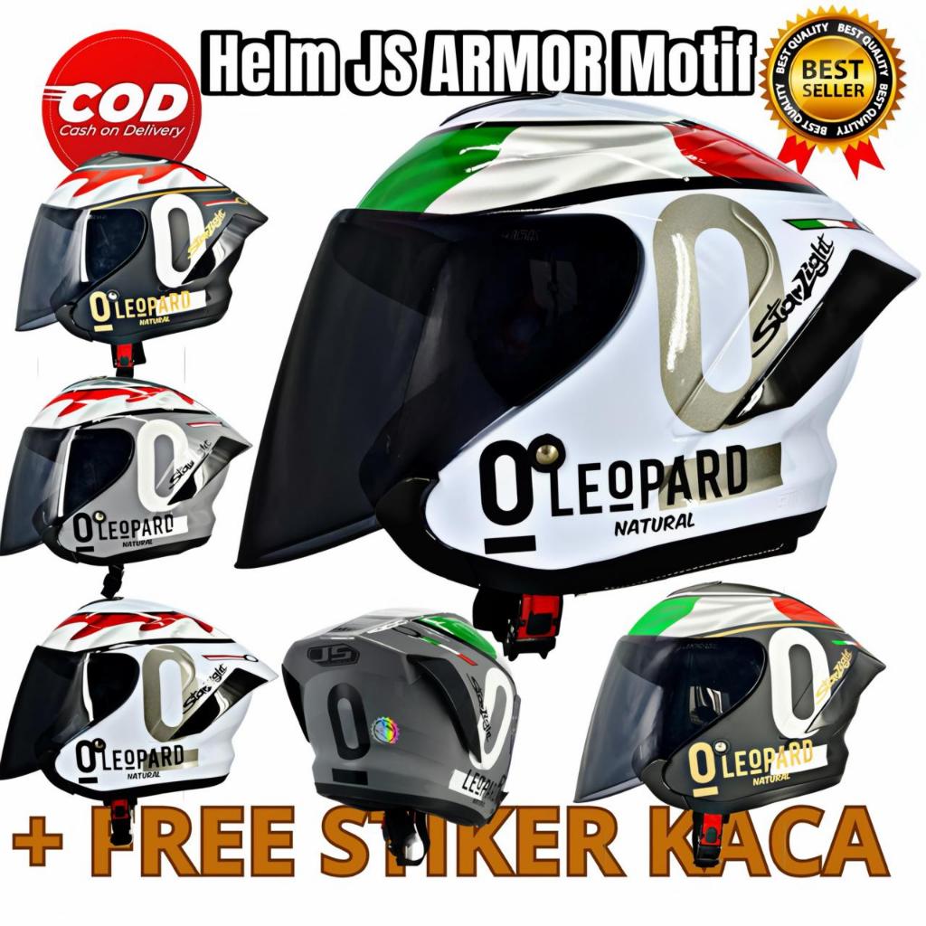 Jual Helm Js Armor MoitIf LEOPARD ITALIA SNI PAKET GANTENG DEWASA/SUDAH ...