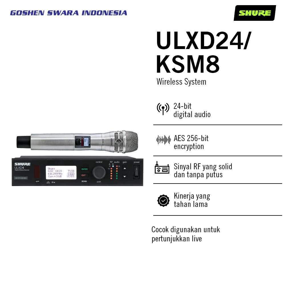 Jual Shure ULXD24/KSM8, Digital Wireless Microphone | Shopee Indonesia