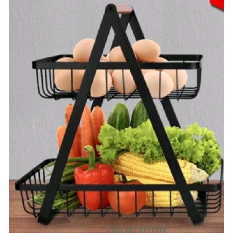 Jual Rak buah serba guna susun / praktis warna hitam | Shopee Indonesia