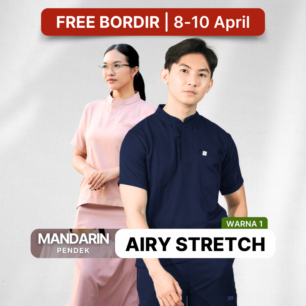 Jual [AIRY STRETCH] Scrub Baju OK Mandarin Pendek - Warna I - Stasis ...