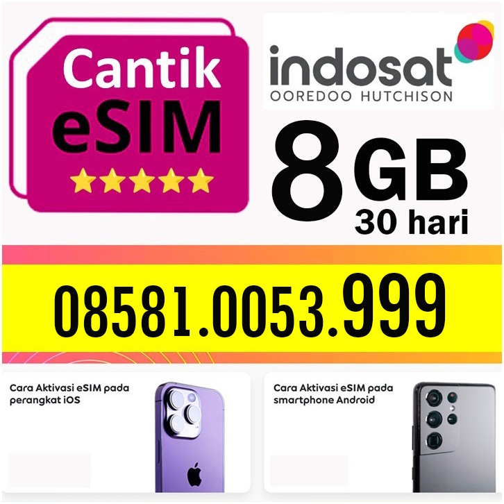 Jual esim kartu IM3 cantik 999 | kuota 4Gb khusus hp garansi resmi ...