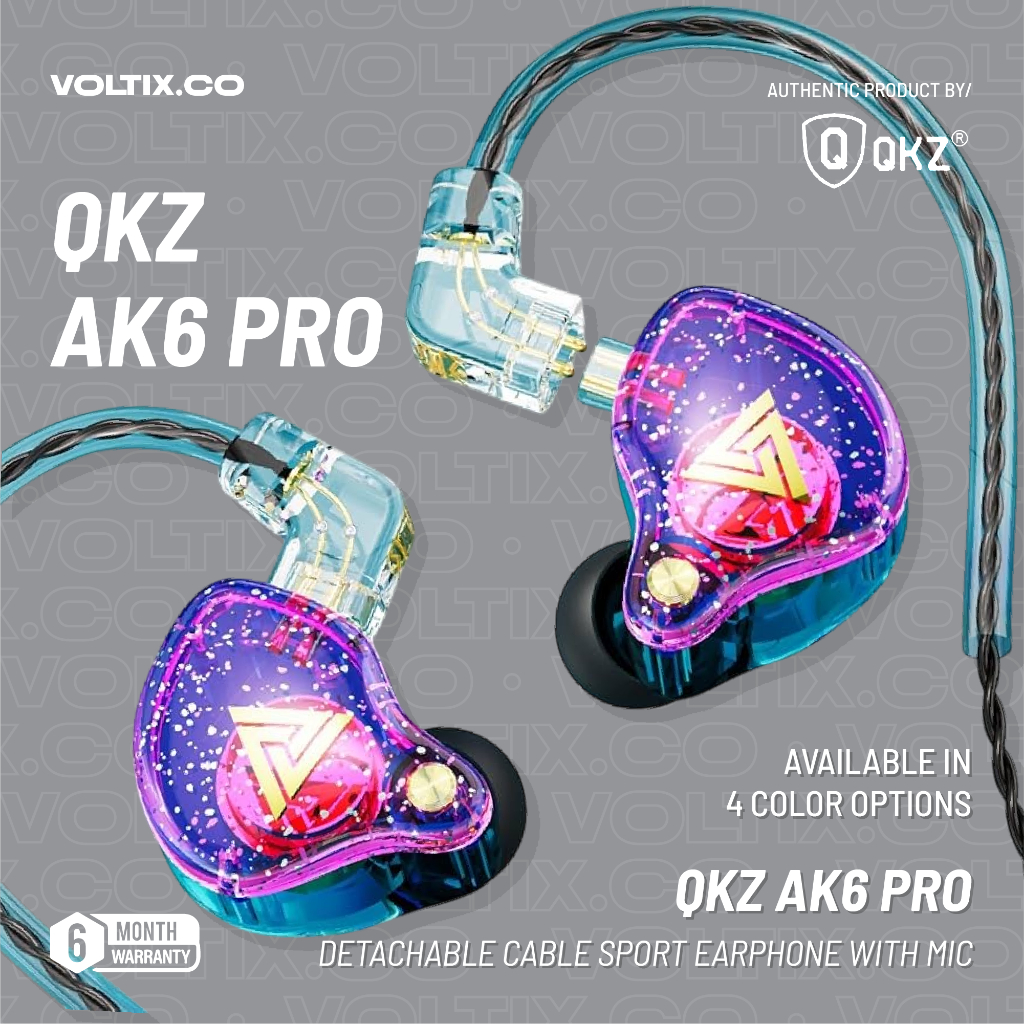 Jual QKZ AK6 Pro Detachable Cable Sport Earphone with Mic | Shopee ...