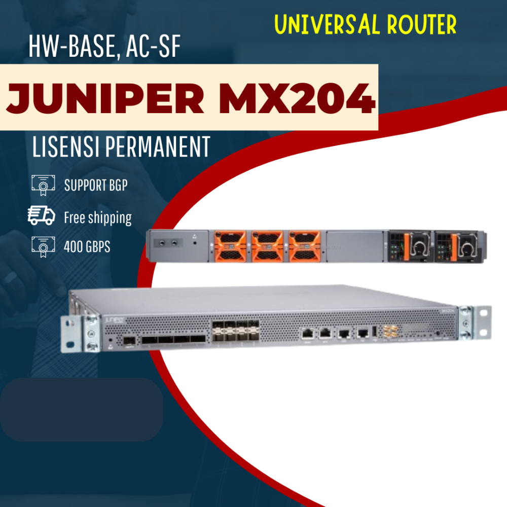 Jual NEW Juniper MX204-HW-BASE AC-FS Router 400 Gbps Lisensi Permanent ...