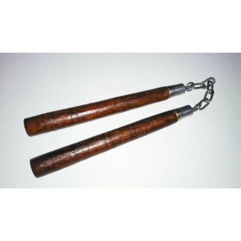 Jual Double Stik Nunchaku Ruyung Model Kayu Lokal DobeL Stik Kayu Naga ...