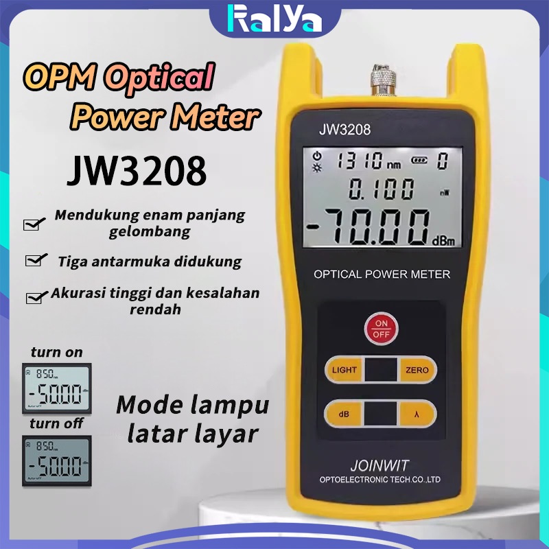 Jual ⚡Ready⚡OPM Optical Power Meter Joinwit JW3208C Fiber Optic Cable ...