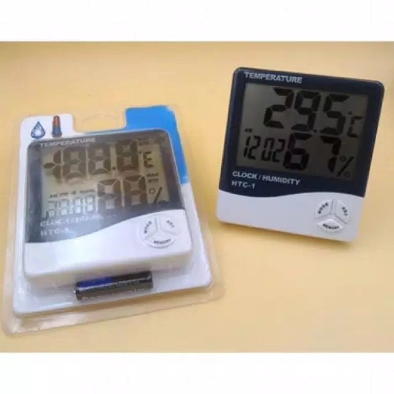 Jual Hygrometer Termometer Indoor Digital Jam Pantau Suhu Kelembaban ...