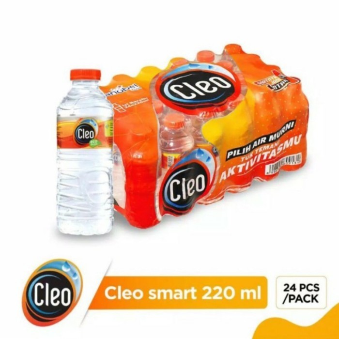 Jual Cleo Air Mineral 220 ml 1 Karton isi 24 Pcs Botol Kecil Praktis | Shopee Indonesia