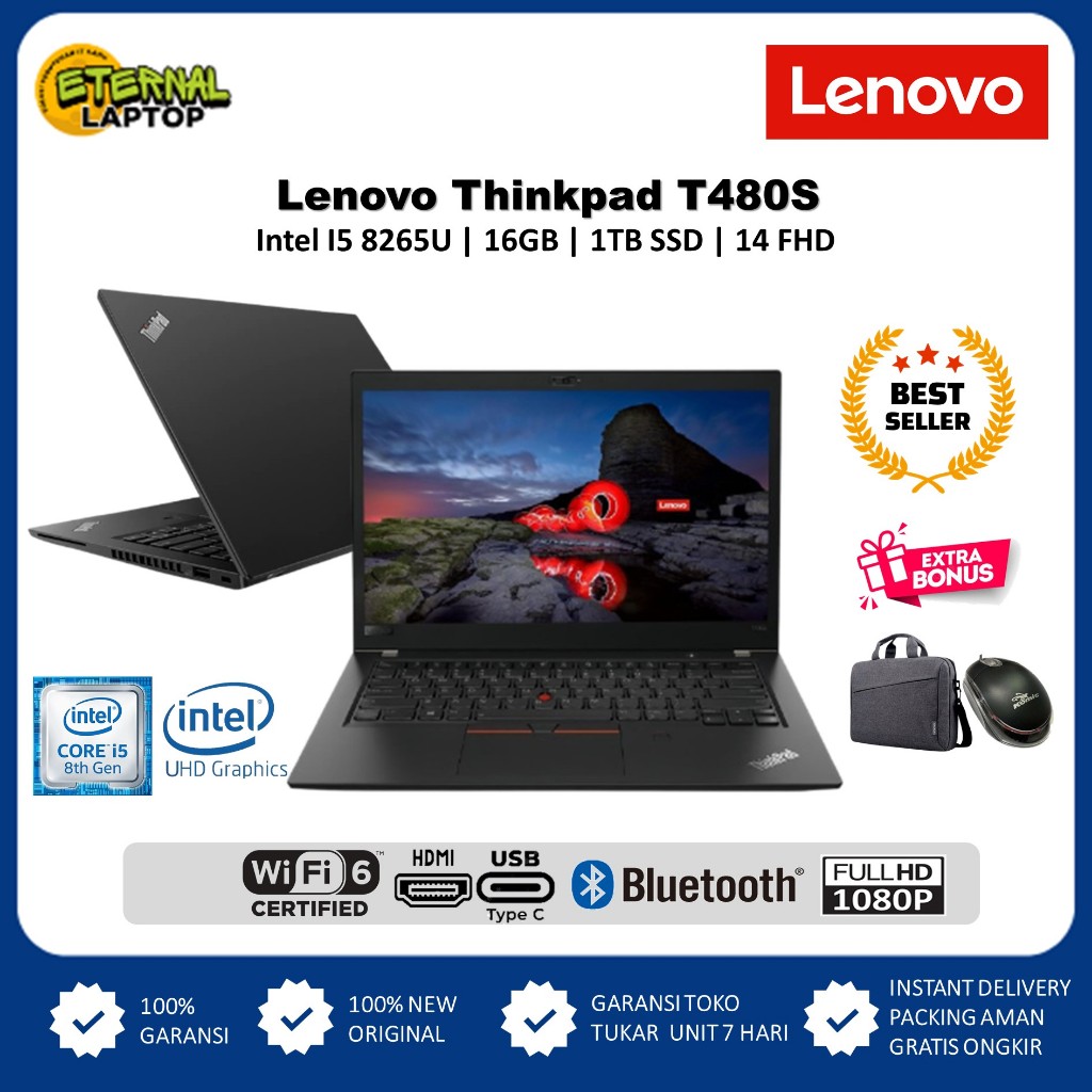 Jual Laptop Lenovo Thinkpad Intel Core i5 Gen 8 Ram 16Gb & SSD 1TB 14 ...