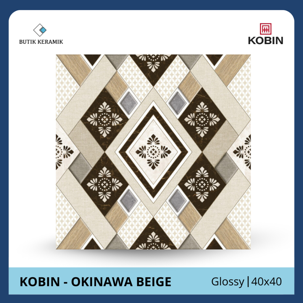 Jual Keramik 40x40 Glossy | Kobin | Okinawa Series | Glossy | Grade A / KW 1 | Keramik Lantai I ...