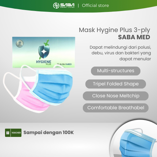 Jual Saba Smart Living Masker Hygen Plus 3-ply Mask Box | Shopee Indonesia