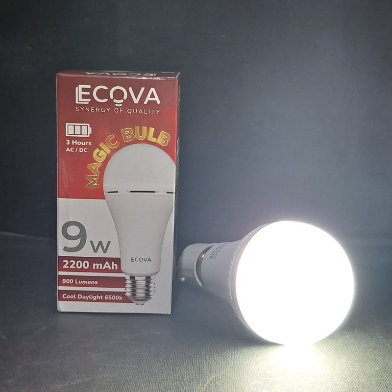 Jual Lampu LED Emergency 9 Watt ECOVA / Magic Lamp 9w ECOVA - PUTIH ...