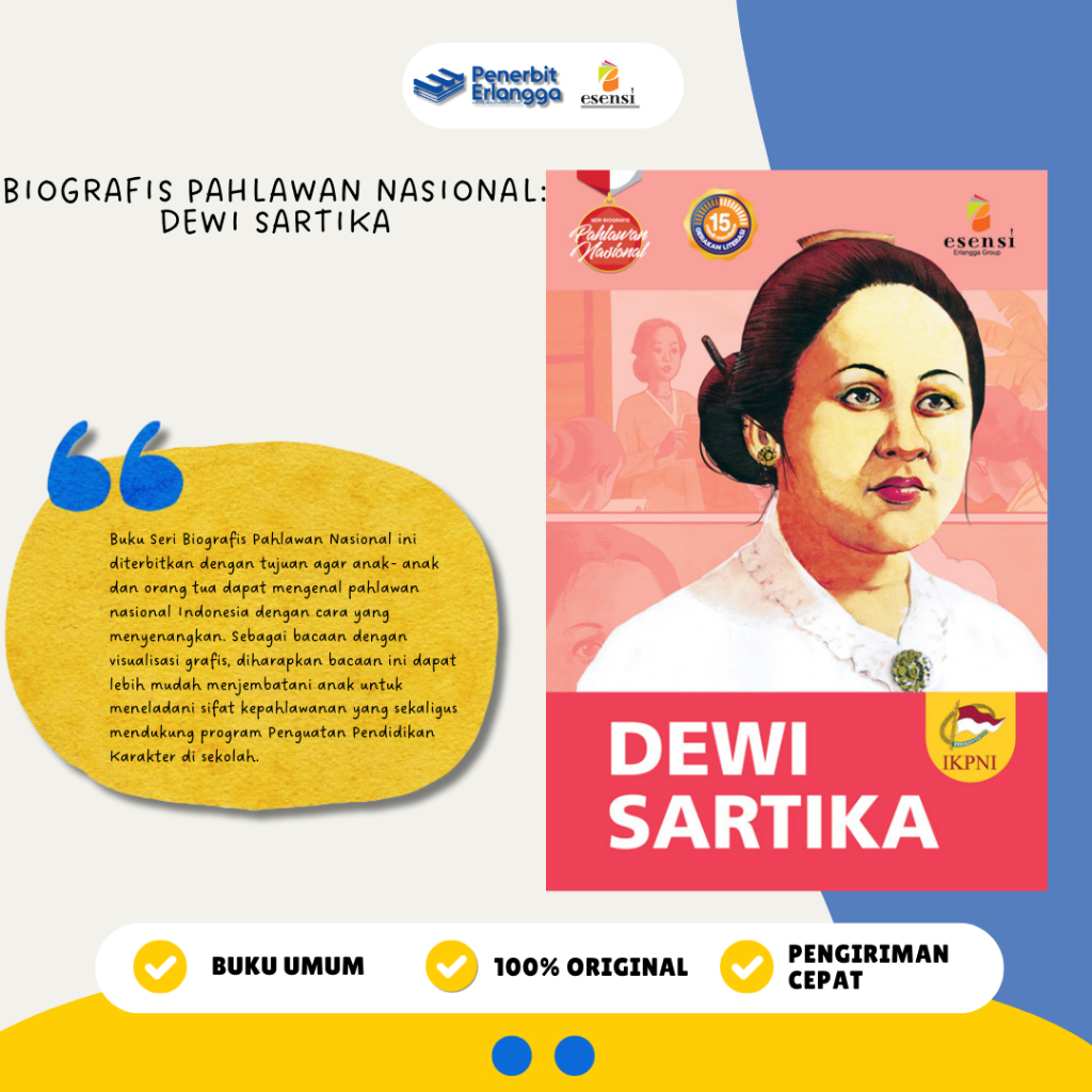 Jual [Erlangga Official] Biografis Pahlawan Nasional: Dewi Sartika | Shopee Indonesia