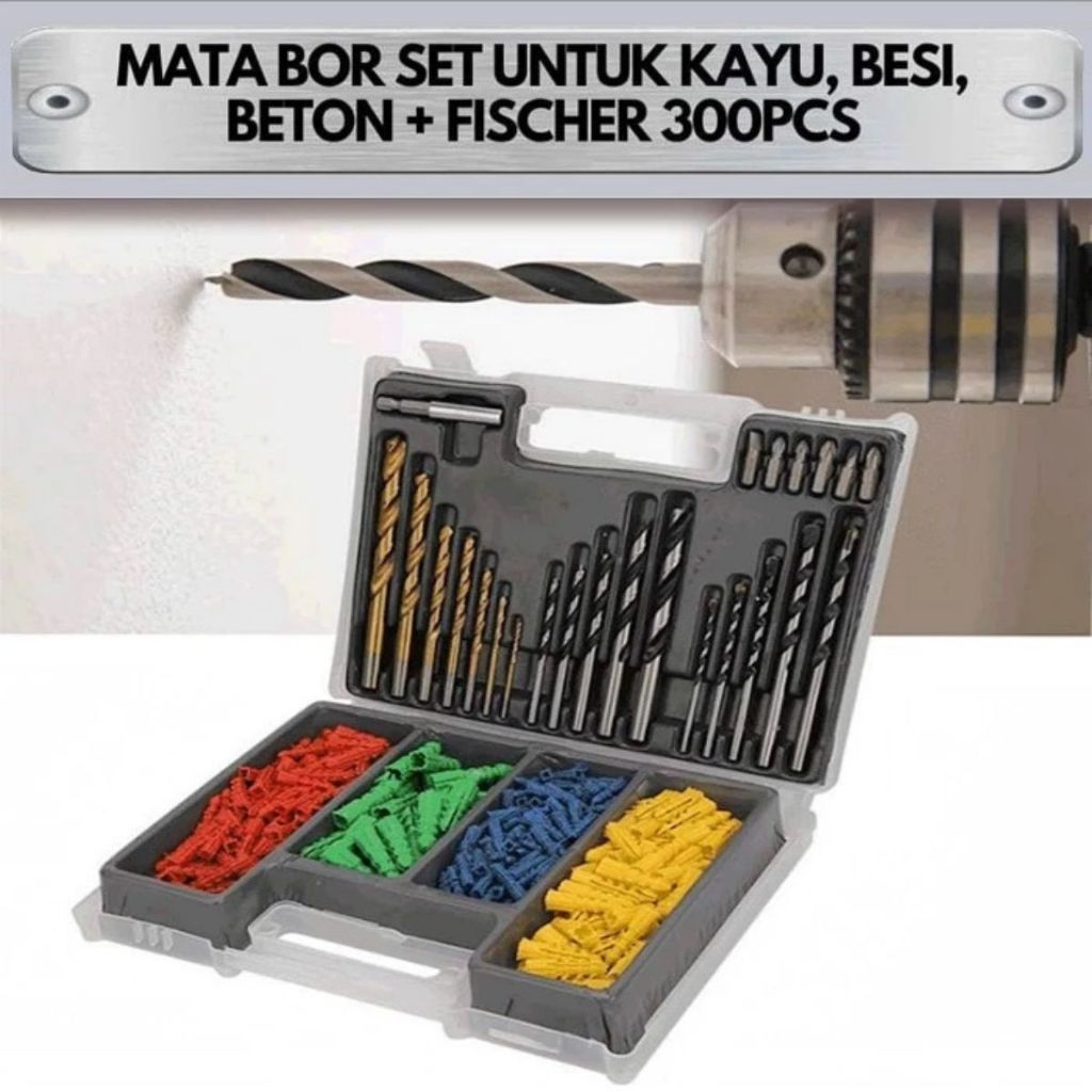 Jual Mata Bor Set 300pcs / Drill Bit Set Combination / Alat Pengeboran ...