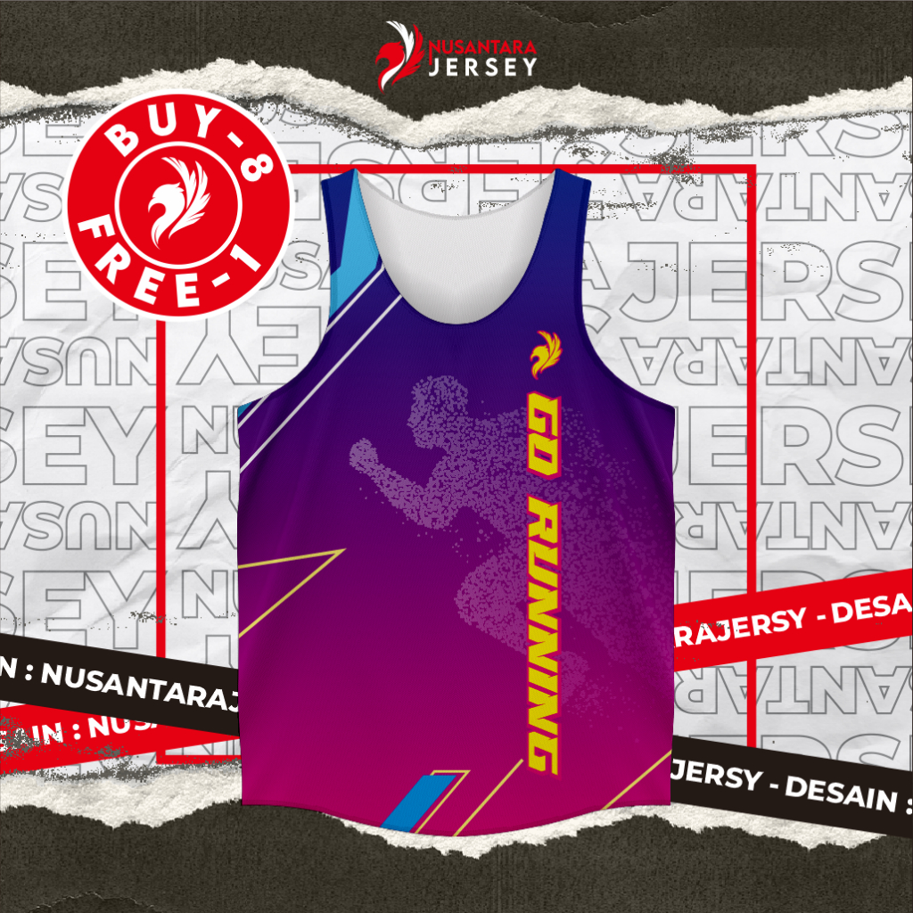 Jual jersey custom full printing SINGLET Running Series 1 Running ...