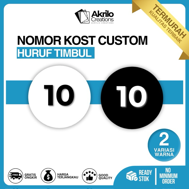 Jual Nomor Kamar Kost Timbul | Nomor Rumah Aesthetic | Acrylic Angka ...