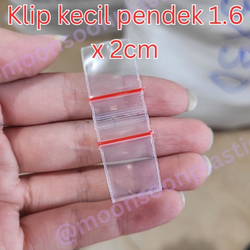 Jual Plastik klip kecil dan pendek isi 100lbr ukuran 1.6x2cm | Shopee ...