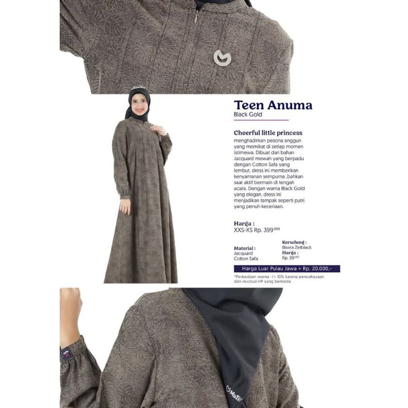 Jual Gamis Mutif Anuma Black Gold By Mutif | Shopee Indonesia
