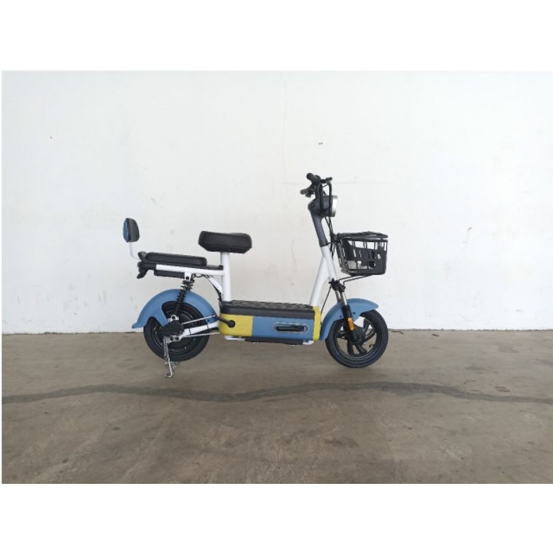 Jual Sepeda Listrik ZXTEC Tata Biru Kuning Power 500w | Shopee Indonesia